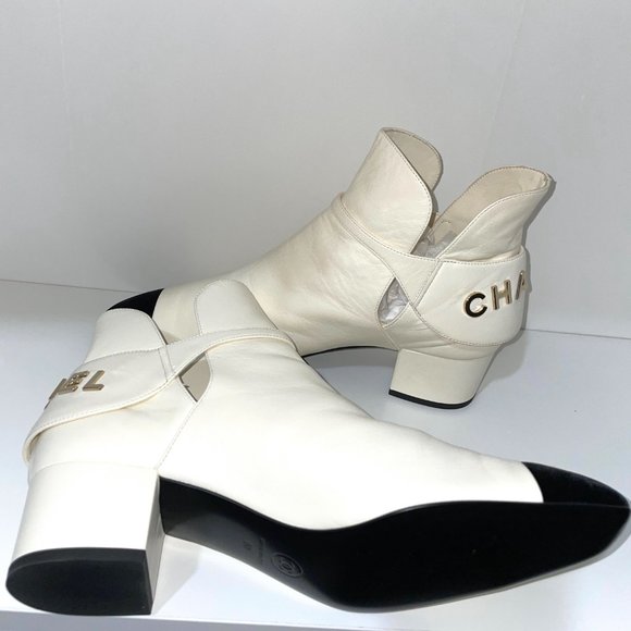 CHANEL | Shoes | Chanel Crowns Short Buckle Logo Boot 45mm | Poshmark